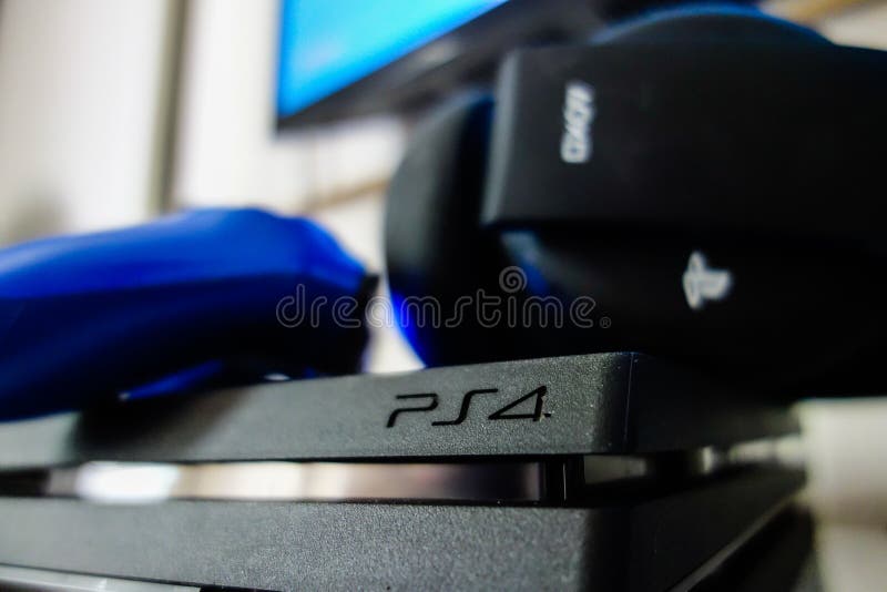 Sony Black Playstation 4 Pro Game Console with Blue Wireless Controller ...