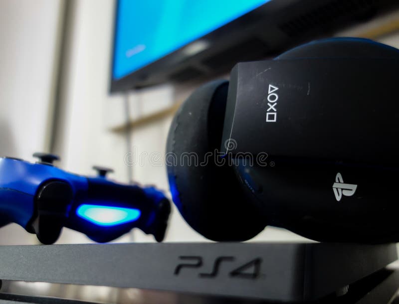 Sony Black Playstation 4 Pro Game Console with Blue Wireless Controller ...