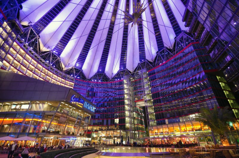Sony Center in Berlin editorial photography. Image of dusk - 34401977