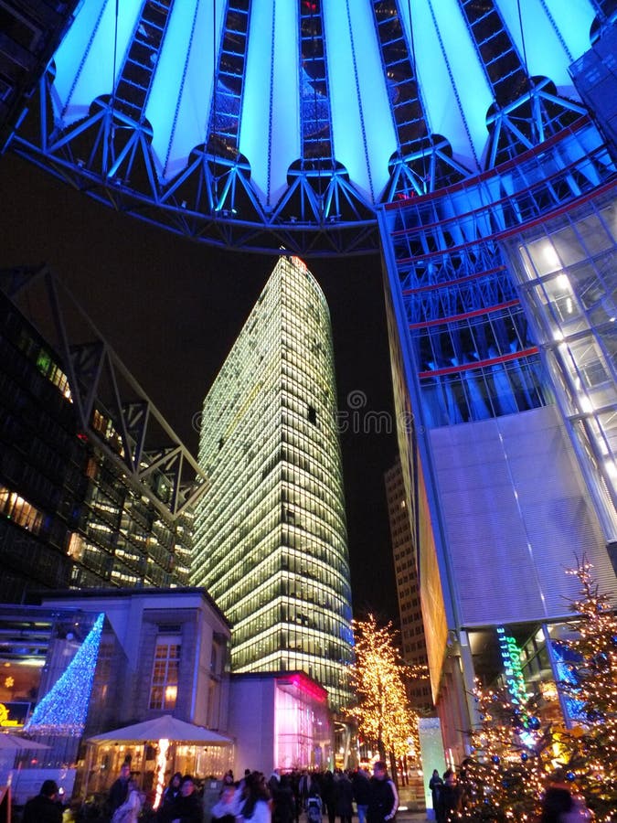 Sony Center at night editorial photo. Image of centre - 28509726