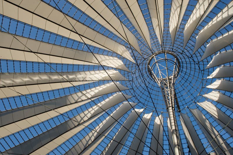 Sony Center Roof at Potsdamer Platz, Berlin Stock Image - Image of ...