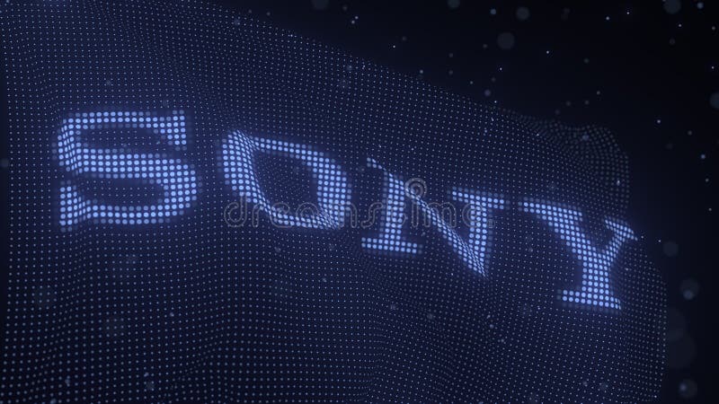 SONY Logo on a Waving Digital Flag, Editorial 3d Rendering Editorial ...