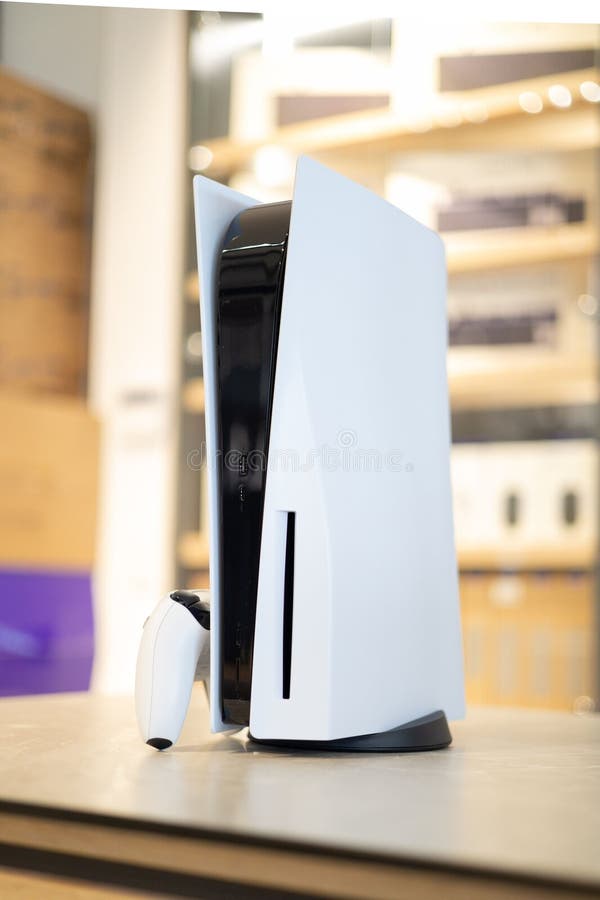 Sony PlayStation 5 in a Brightly Lit Retail Store, on a Table Editorial ...