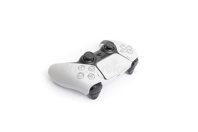 Sony PlayStation 5 , PS5 Controller Isolated on White Background Stock ...