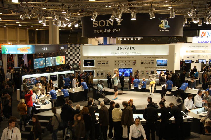 Sony Stand at the Exhibition Editorial Stock Image - Image of colour ...