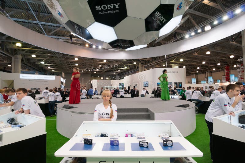 Sony stand at Photo Expo editorial stock image. Image of dress - 24340809