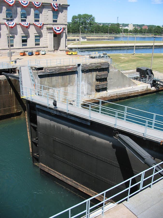 Soo Locks stock photo. Image of lakes, rapids, falls, sault - 1059442