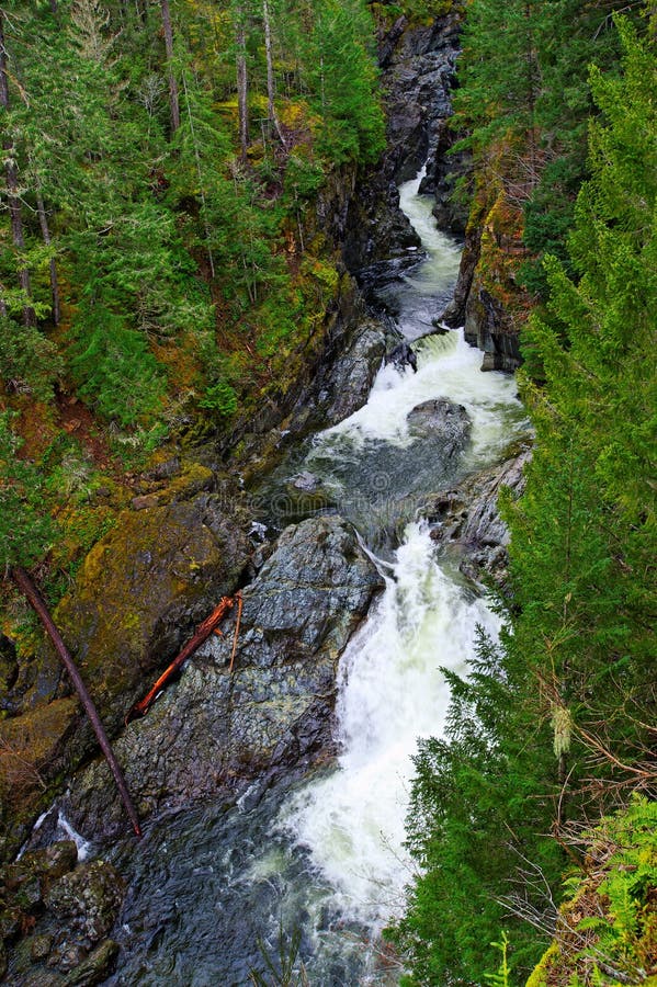 Sooke Potholes and Waterfall Stock Image - Image of narrow, cliff: 13513999