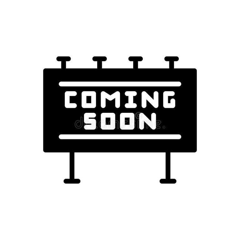 Black Solid Icon for Soonest, Advertisement and Message Stock Vector ...