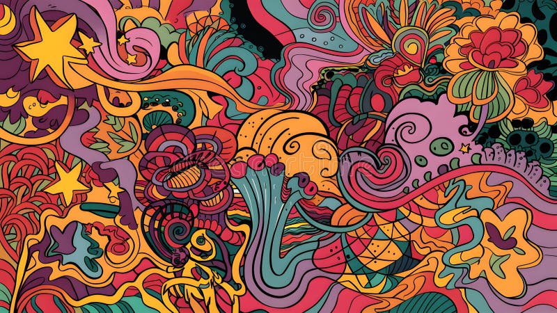 Soothing Abstract Background with Doodled Tranquility Evokes a Feeling ...