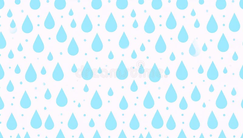 Soothing Blue Raindrops Falling on Seam Pattern, a Serene Water Design ...