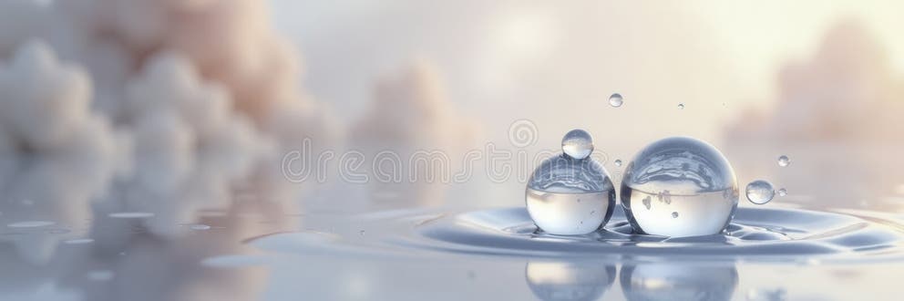 Soothing Bubbles Float in a Calm Abstract Background with Subtle Marble ...
