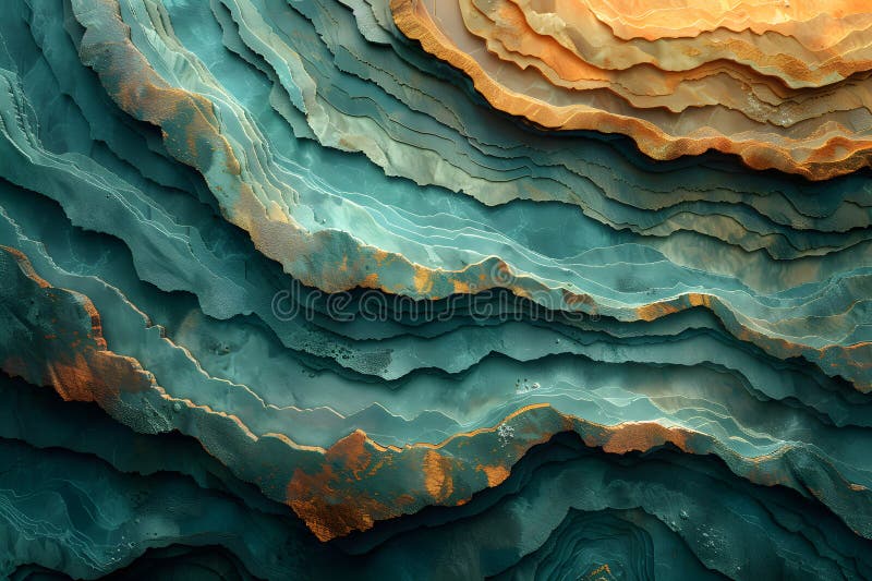 Soothing Earth Landscape - Teal, Mint, and Sandy Beige Colors Stock ...