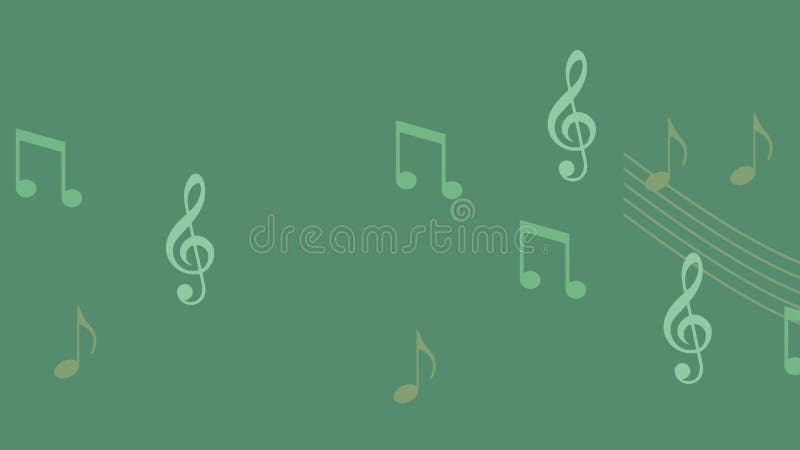 Soothing Green Musical Notes Stock Video - Video of soothing ...
