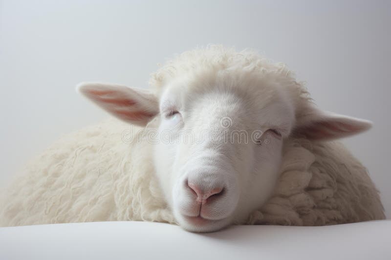 Soothing Sheep Sleep Cloud White. Generate Ai Stock Illustration ...