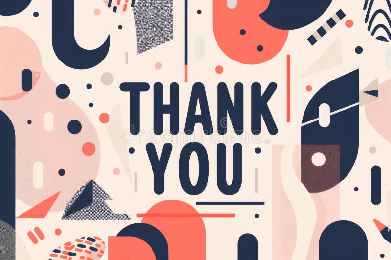 Soothing Thank You with Geometric Patterns Stock Illustration ...