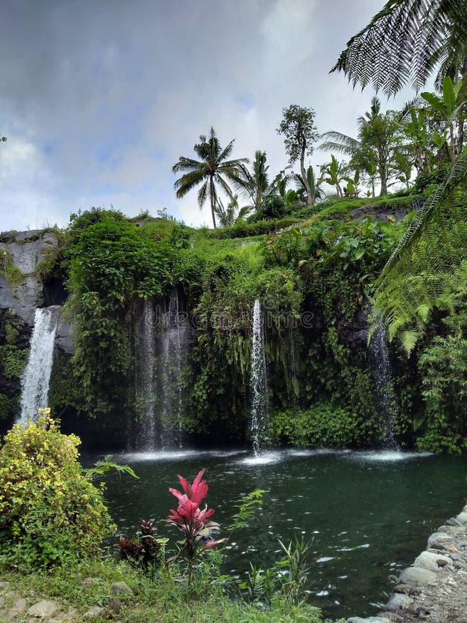 A Soothing View of a Waterfall in Banyuwangi, East Java Stock Image ...