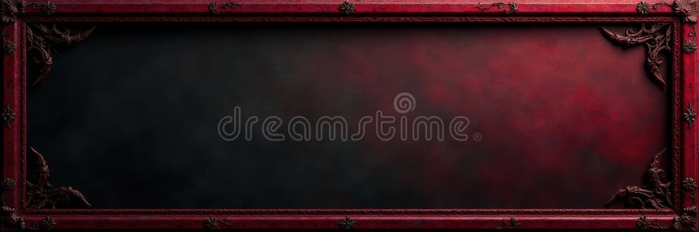 Sooty Black Vintage Wallpaper, Rich Ruby Red Frame Deep Shadows ...