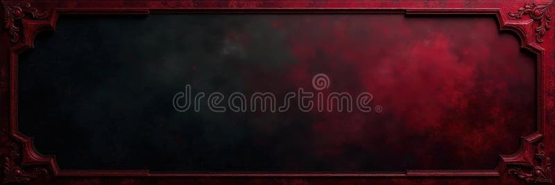 Sooty Black Vintage Wallpaper, Rich Ruby Red Frame Deep Shadows ...