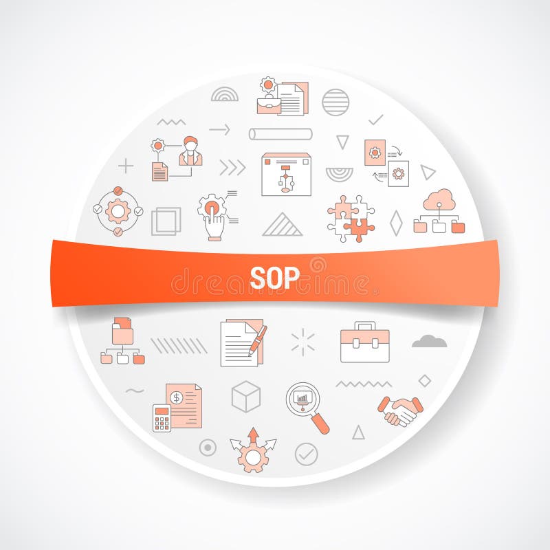 Sop Standard Operating Procedure Concept with Icon Concept with Round ...