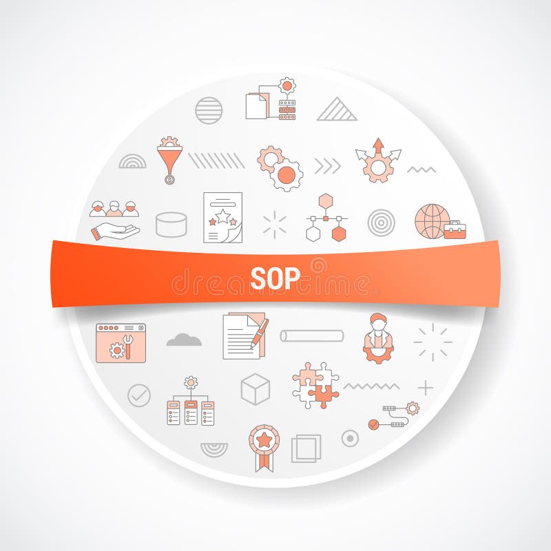 Sop Standard Operating Procedure Concept with Icon Concept with Round ...