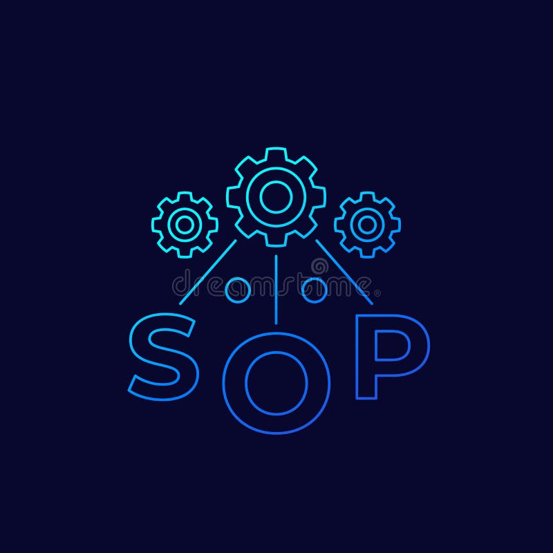 SOP, Standard Operating Procedure Icon in Line Style Stock Vector ...