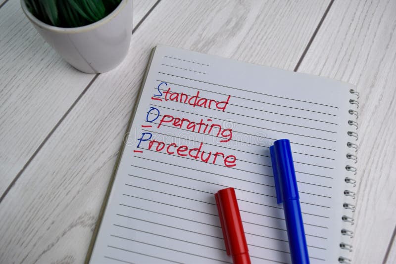 SOP - Standard Operating Procedure Write on a Book Isolated on Office ...