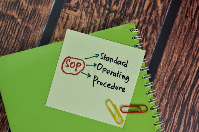 SOP - Standard Operating Procedure Write on a Book Isolated on Office ...
