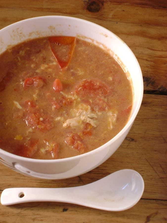 Sopa Caliente De Los Tomates Del Cantonese Foto de archivo - Imagen de ...