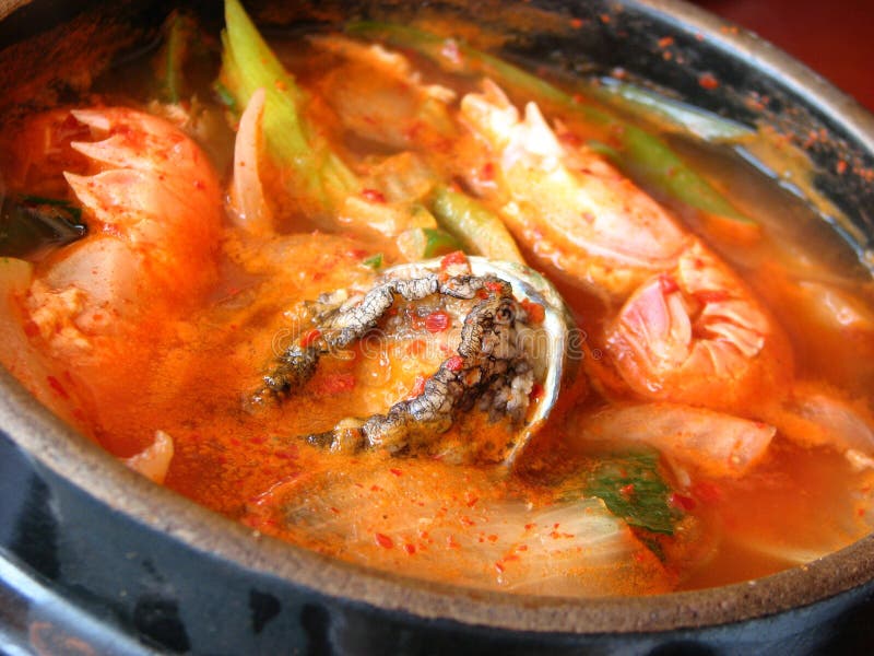 Sopa coreana de marisco foto de archivo. Imagen de picante - 19179858