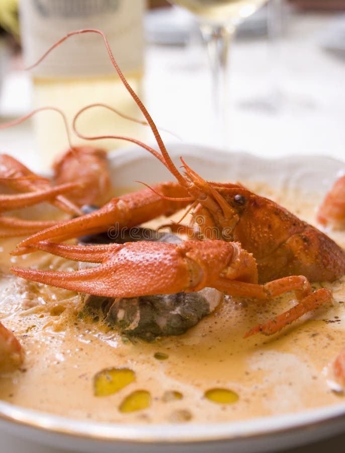 Sopa de la langosta foto de archivo. Imagen de langosta - 10560840