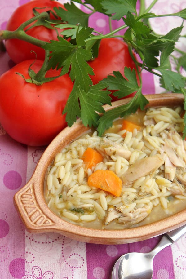Sopa de pollo foto de archivo. Imagen de tallarines, carne - 93061010