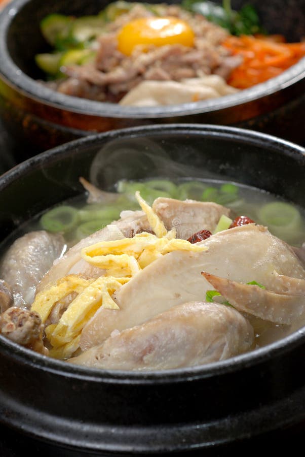 Sopa De Pollo Coreana Tradicional Del Ginseng De La Comida Imagen de ...