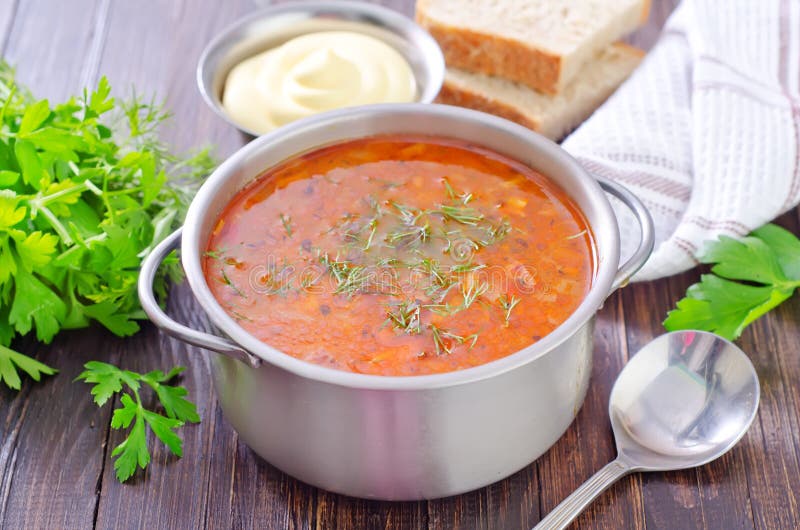 Sopa fresca foto de archivo. Imagen de sano, comer, carne - 34281976
