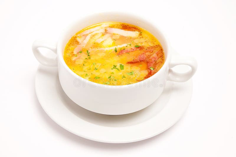 Sopa na placa branca imagem de stock. Imagem de aperitivo - 9410147