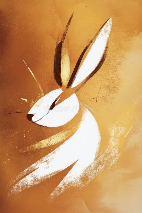 A Sophisticated, Abstract Easter Bunny Designed with Sleek Brushstrokes ...