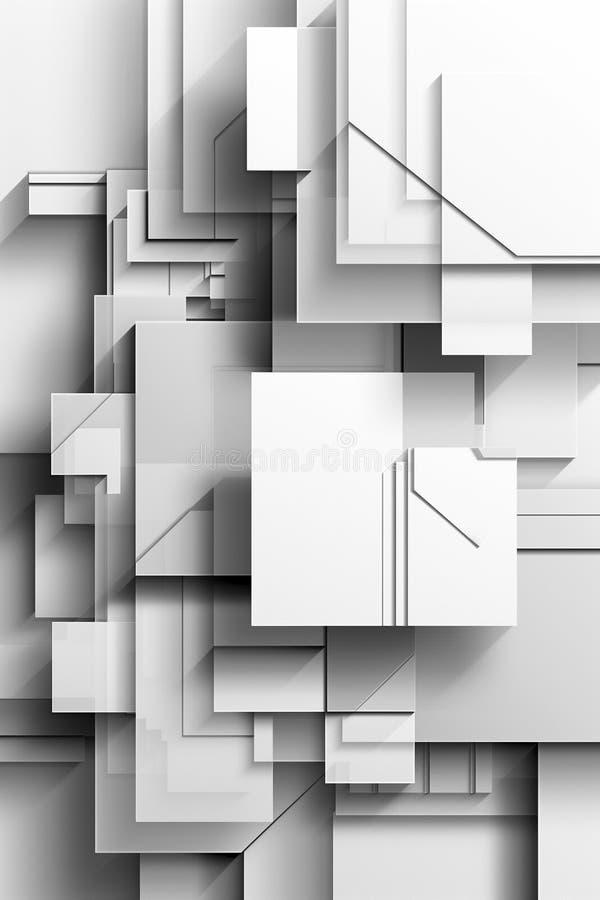 Sophisticated Abstract Geometric Background with White and Gray Squares ...