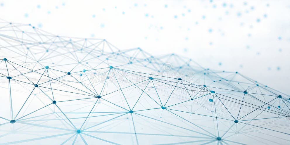 Abstract Network Connection Showing Data Flow Stock Illustration - Illustration of future, line ...