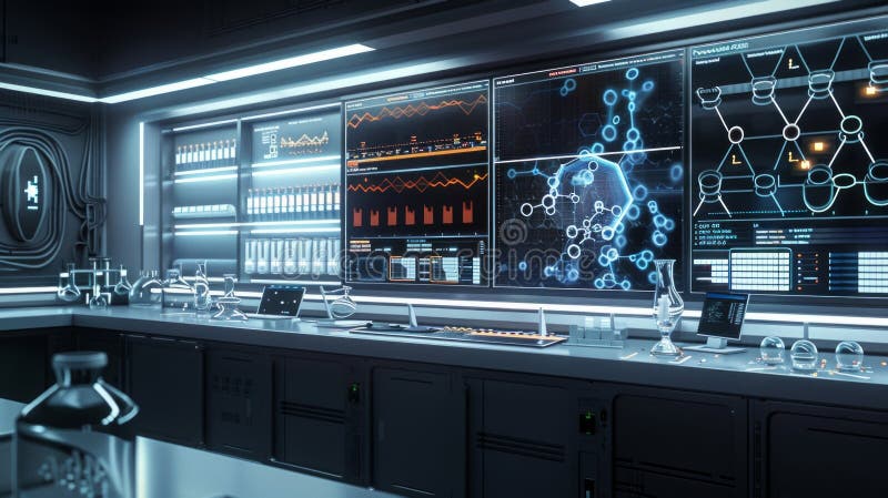 Sophisticated AI Control Panel in Pharmaceutical Lab: Orchestrating ...