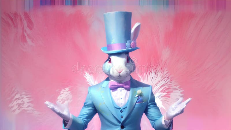 Elegant Rabbit in Tuxedo stock footage. Video of costume - 311976178