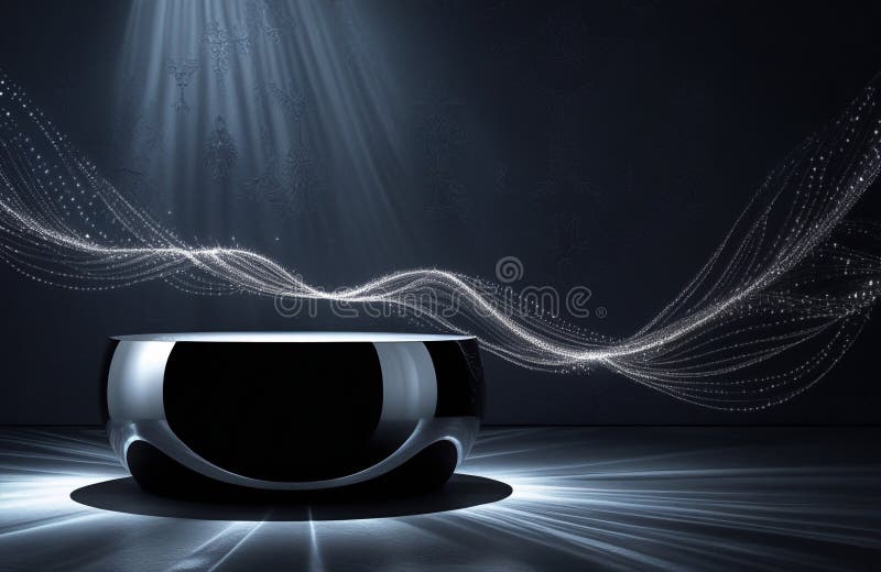 Sophisticated Backdrop with an Empty Round Podium Stock Illustration ...