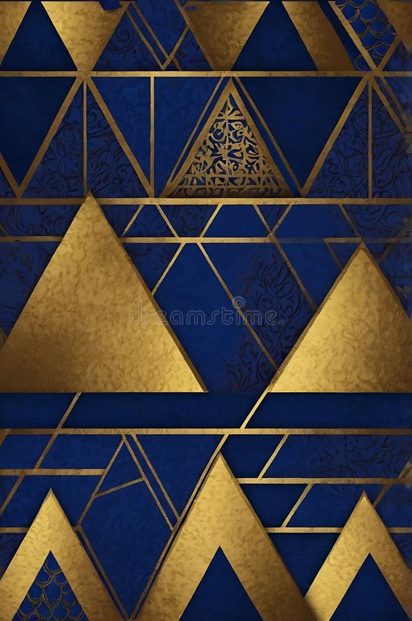 Elegant Gold and Navy Blue Geometric Pattern Background Stock Image ...