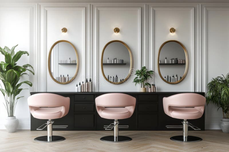 Sophisticated Beauty Salon Design Inside a Modern Hair Salon. Stock ...