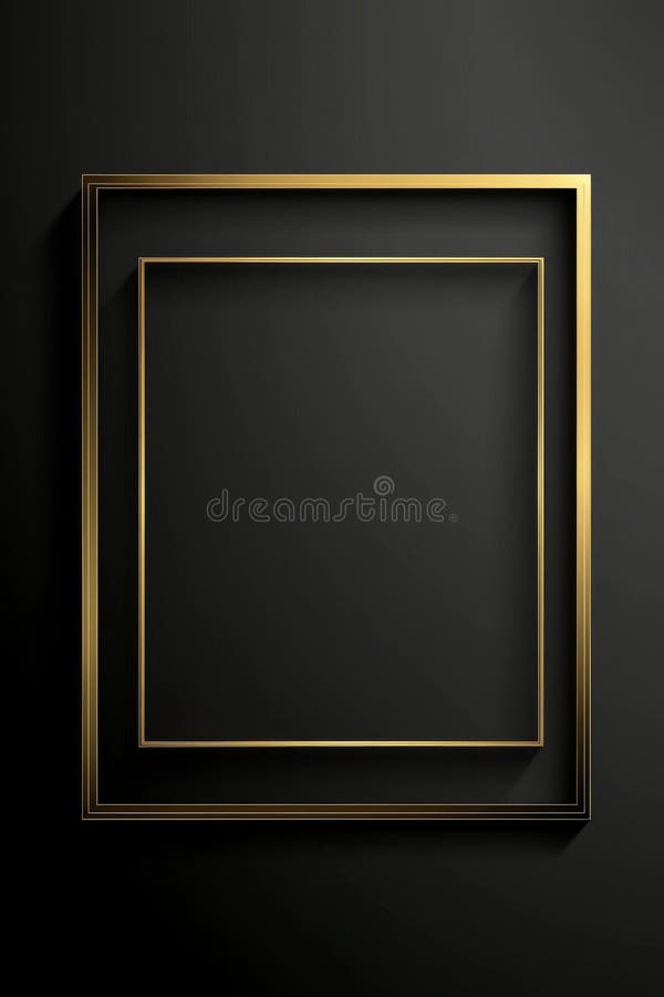 A Sophisticated Black and Gold Frame Featuring Contemporary Geometric ...