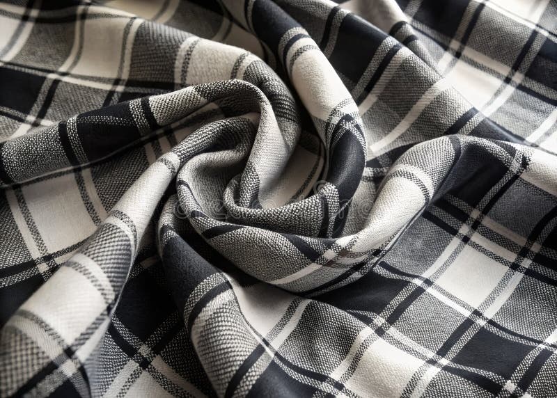 Sophisticated Black White and Gray Plaid Fabric Texture Seamless ...