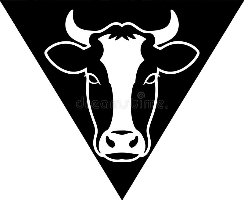 Elegant Minimalist Black and White Vector Illustration of a Cow Head ...