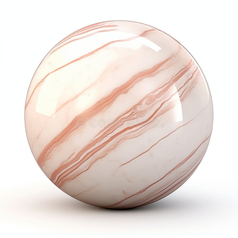 Sophisticated Brown and White Marbled Sphere Isolated on White ...