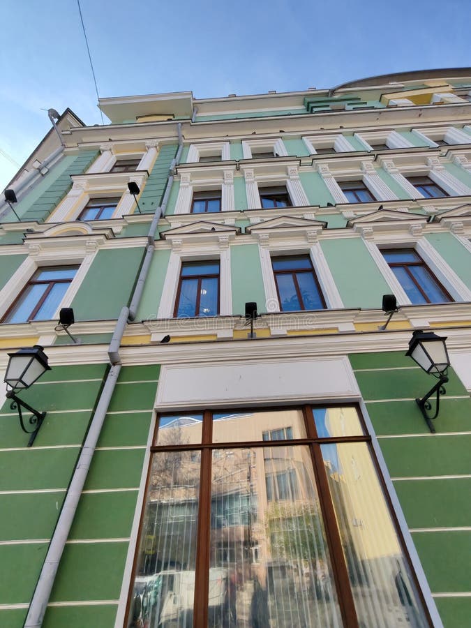 Sophisticated Building with Arched Upper Windows, Classical Decorative ...