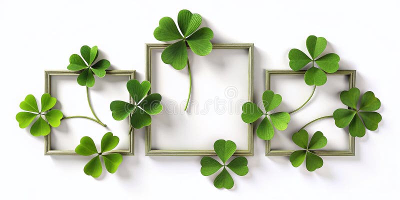 Sophisticated Clover Silhouette Frames Square and Circle Shapes for ...