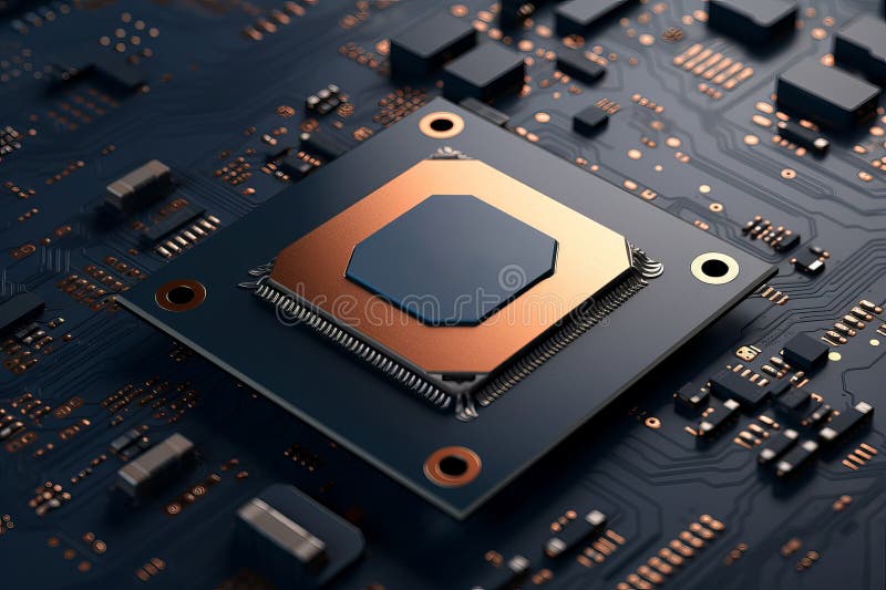 Sophisticated Computer Processor on Circuit Board Stock Image - Image ...